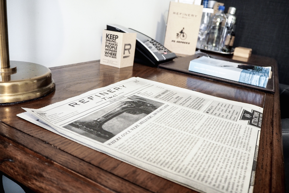 The Refinery Hotel - Newspaper Welcome Sheet | Wolf & Stag » Wolf & Stag